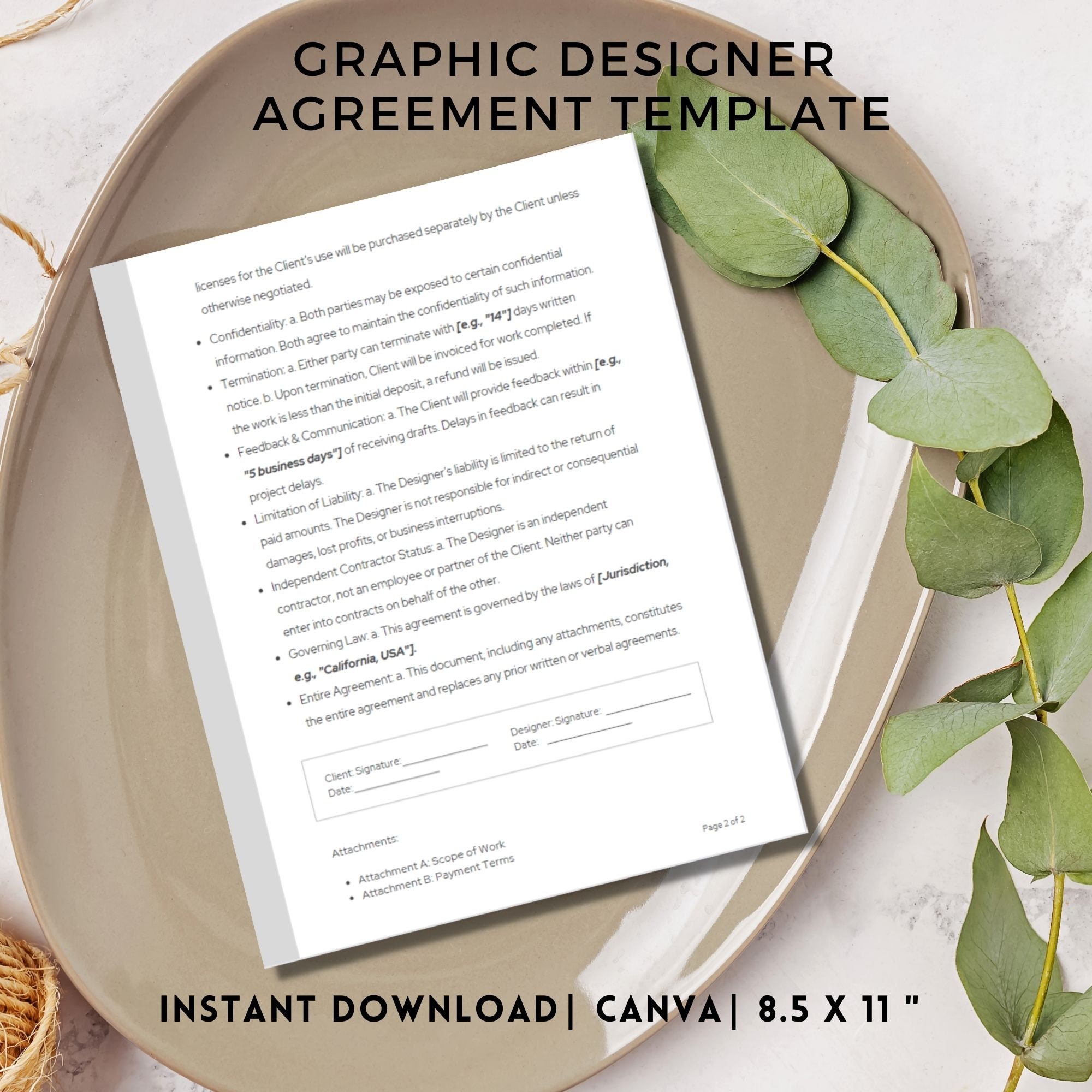 Graphic Design Agreement Template Freelance Contract Client Logo Design ...