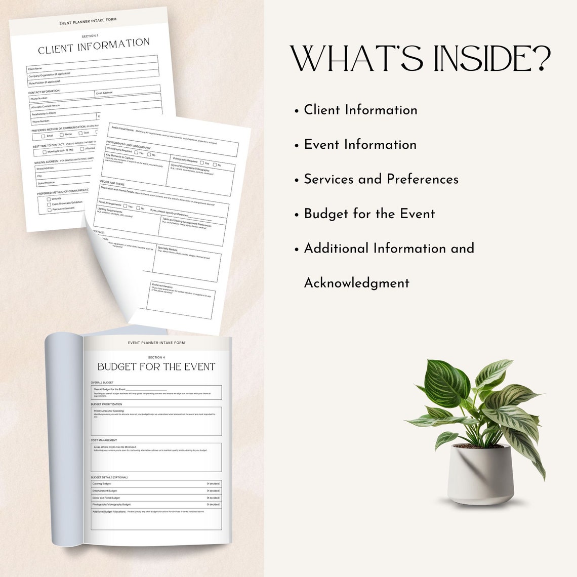Event Planner Intake Form Canva Template Event Organizer Service ...