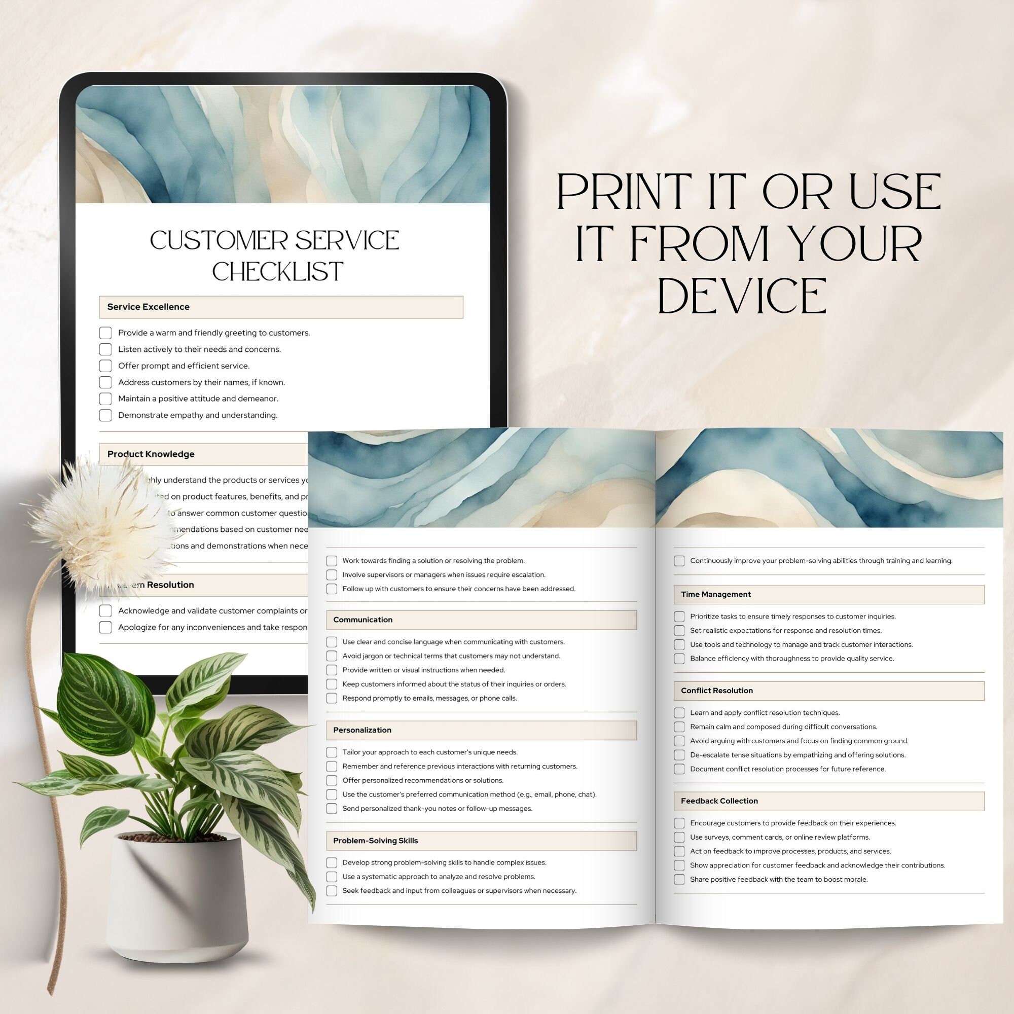 Customer Service Checklist Template Canva Boost Business Excellence ...