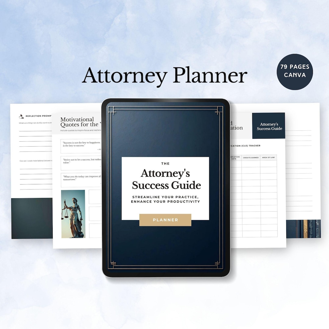 Attorney Planner Lawyer Organizer Modern Blue Litigation Binder Legal ...