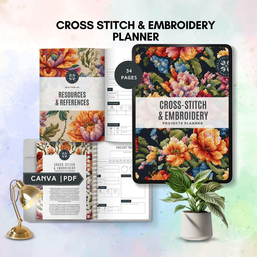 Cross Stitch Planner Embroidery Design Project Digital Cross Stitching ...