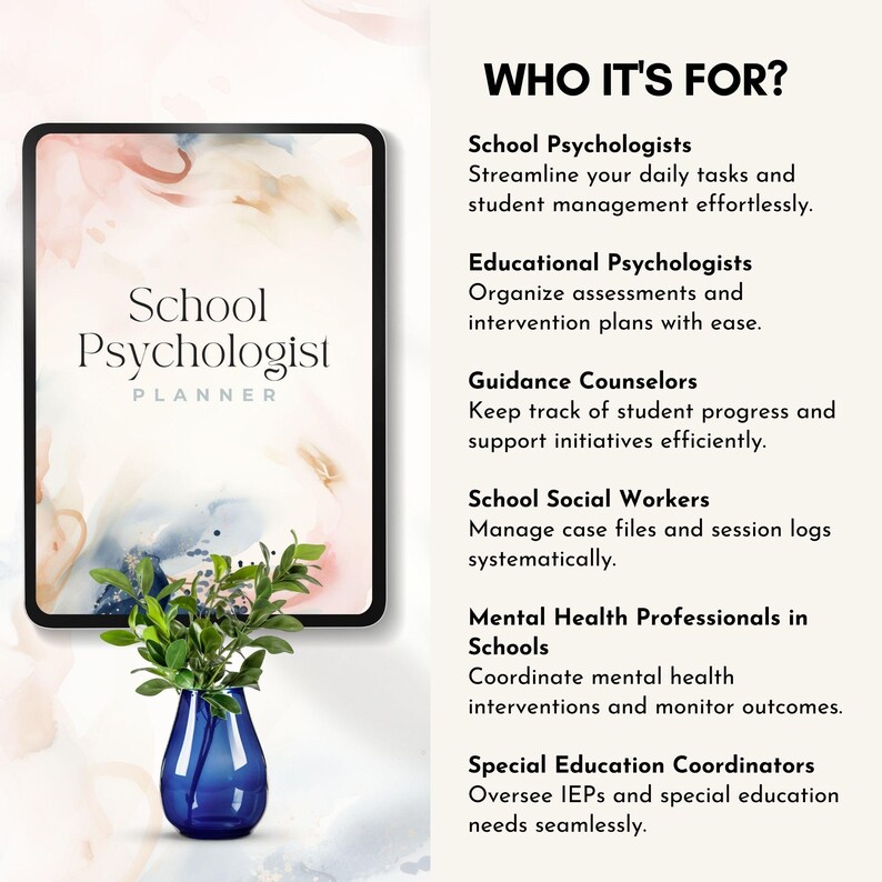 School Psychologist Digital Planner School Counselor Journal Therapy ...