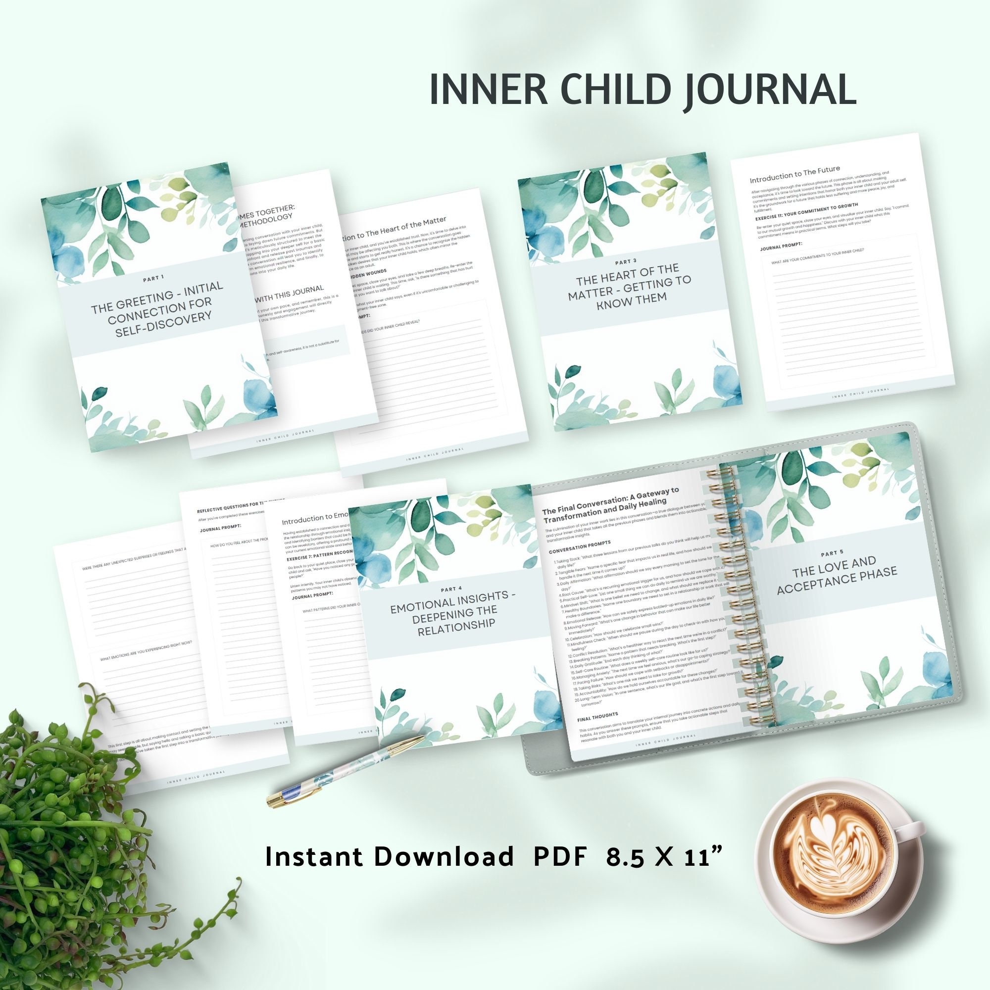 Inner Child Healing Journal Prompts PDF Worksheet for Mental Health ...