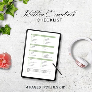 Kitchen Essentials Checklist Printable New Home Essentials Checklist ...