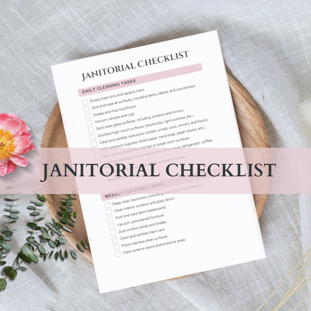 Janitorial Checklist Janitorial Cleaning Checklist Cleaning Business ...