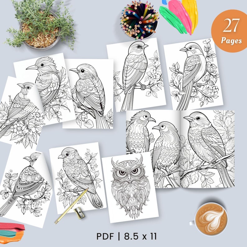 Coloring Birds Images for Mindfulness Mandala Pattern Coloring Page for ...