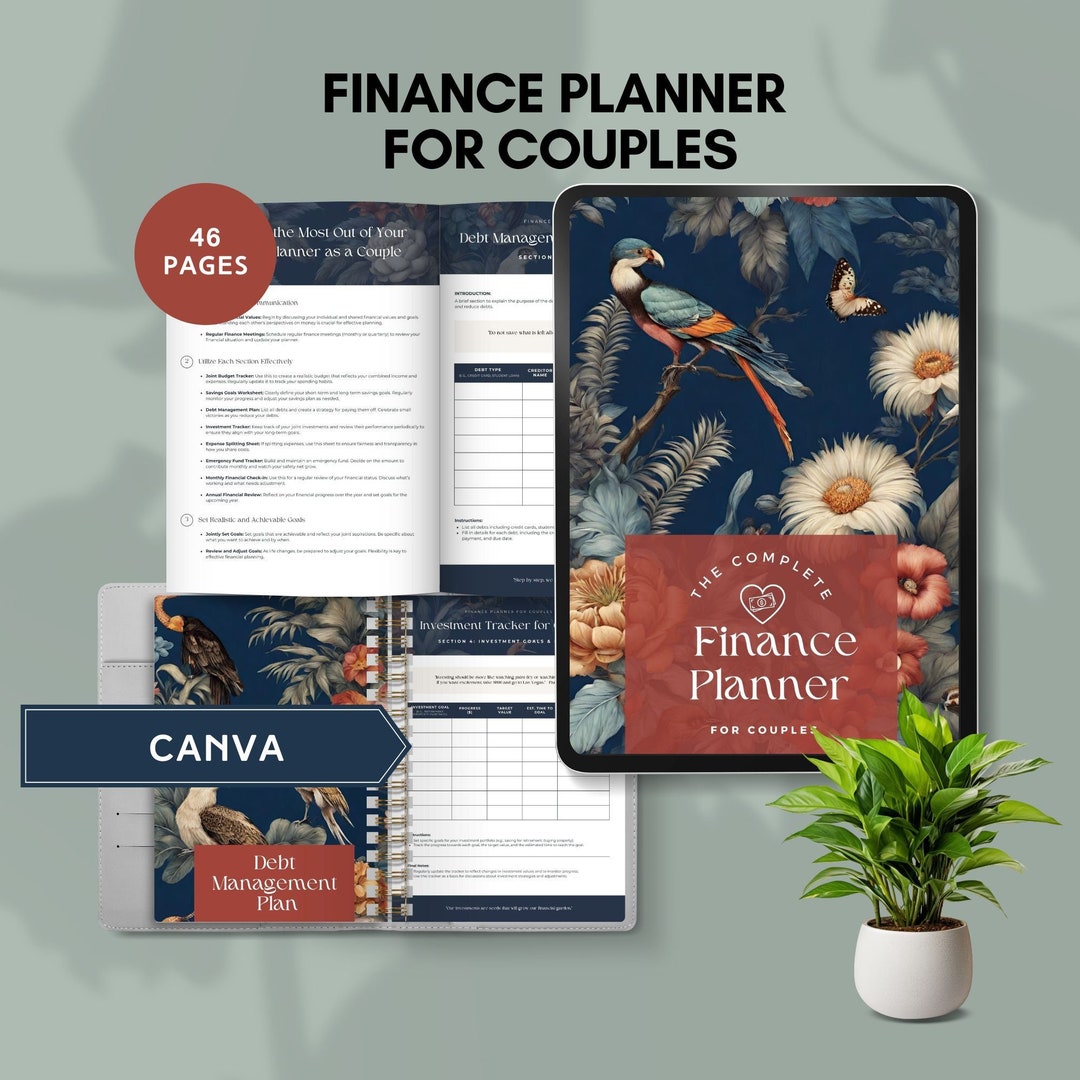 Personal Finance Planner for Couples Canva Budget Tracker Family ...