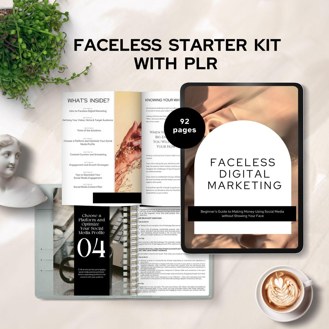 Faceless Marketing Starter Kit Plr Faceless Digital Marketing All-in ...