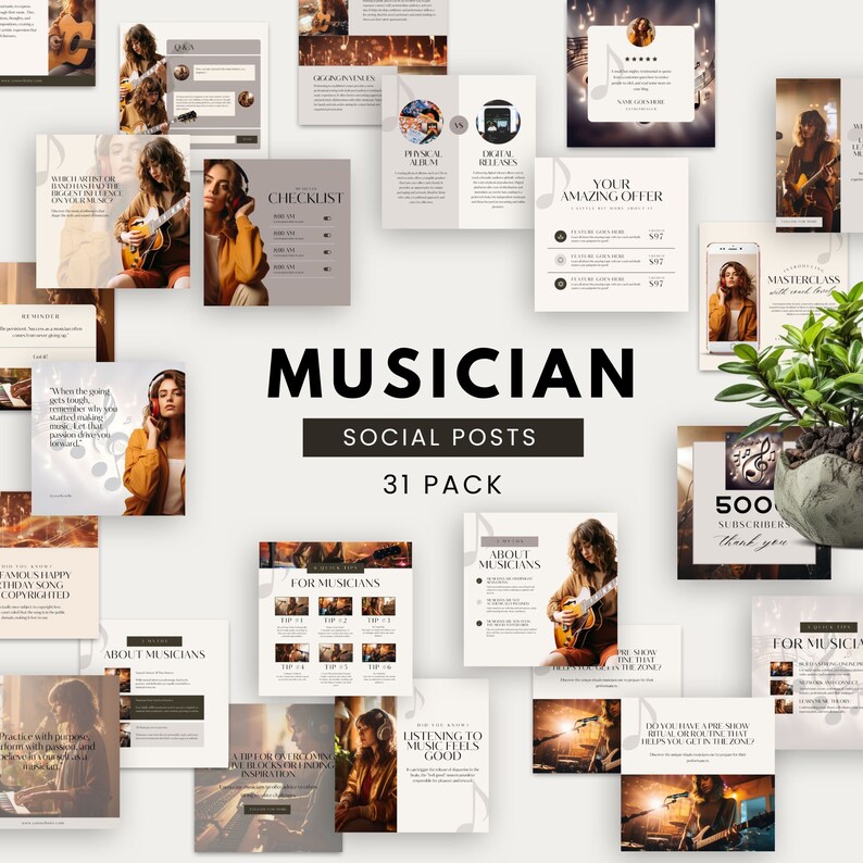 Musician Social Media Template Band Instagram Singer Social Media Music ...