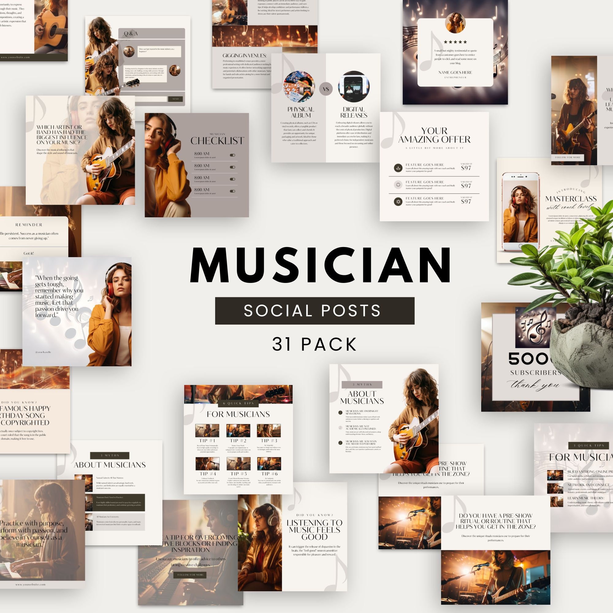 Musician Social Media Template Band Instagram Singer Social Media Music ...
