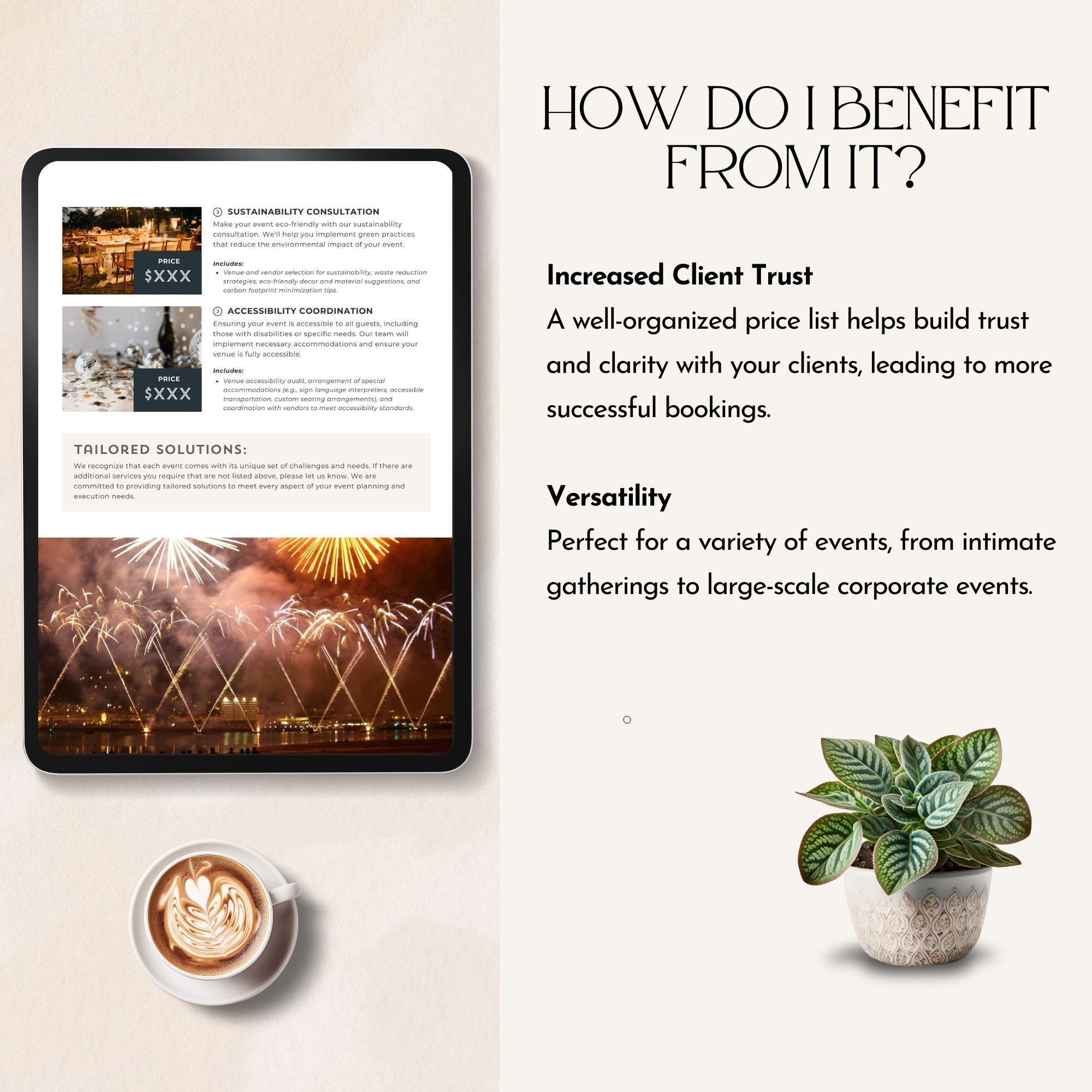 Event Planner Pricing Guide Template Event Services Price List Menu ...
