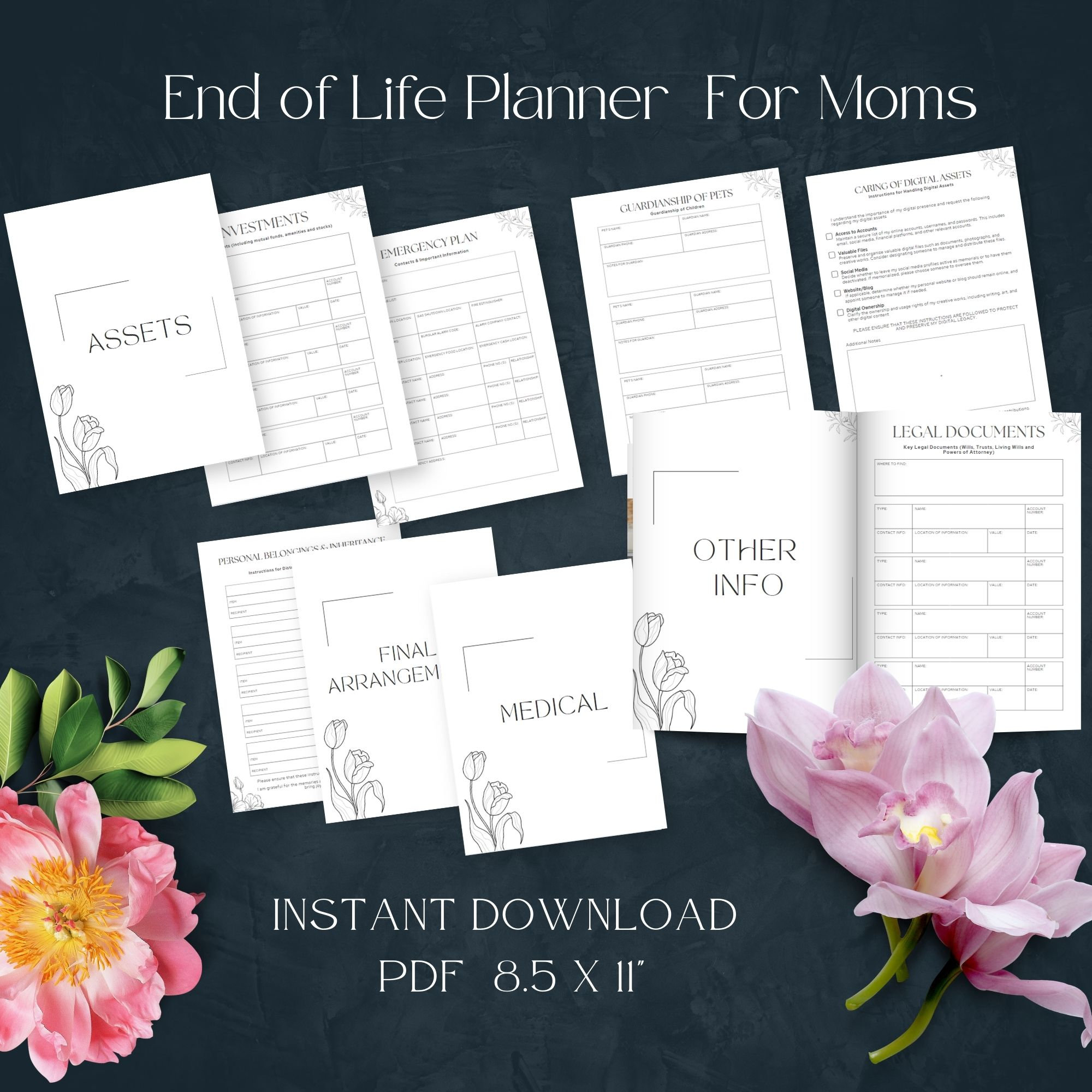 End of Life Planner Printable What If Emergency Binder Important ...