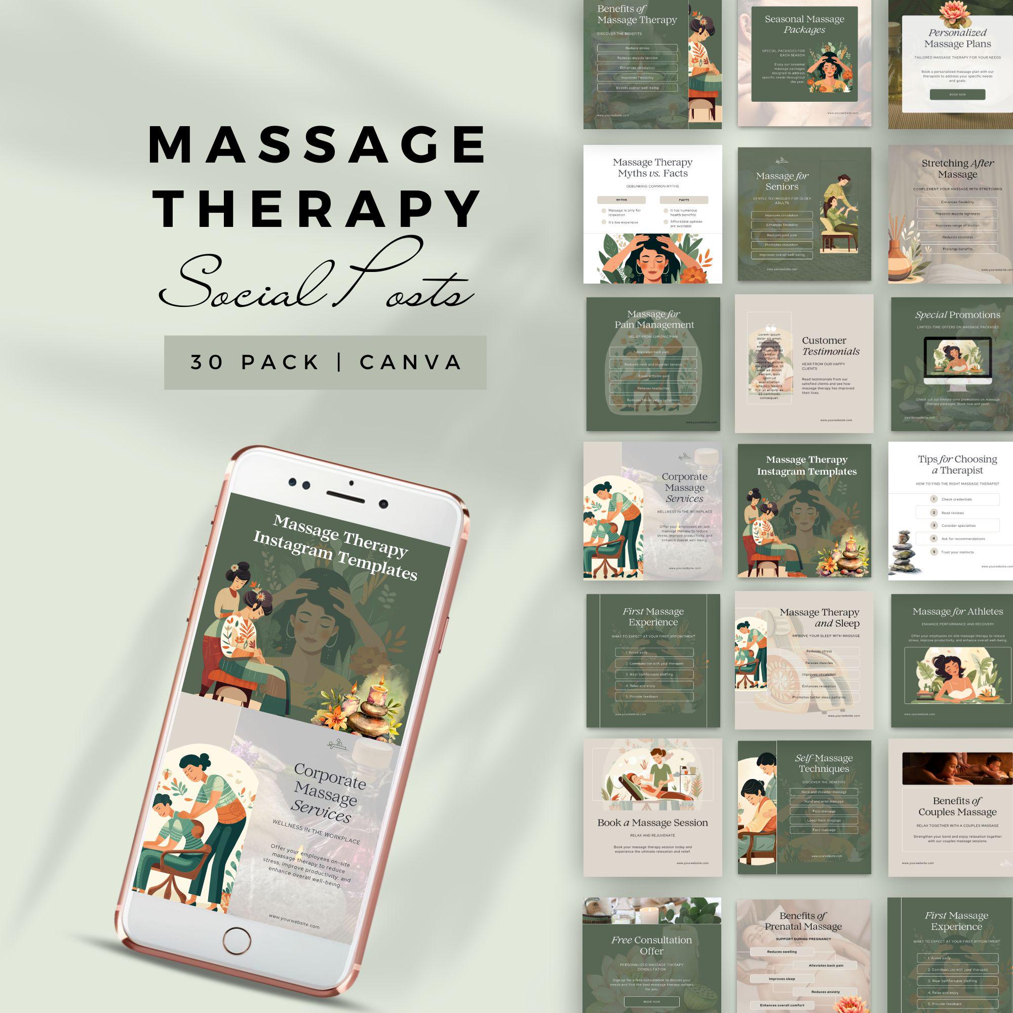 Massage Therapy Instagram Post Social Media Massage Therapist Spa ...