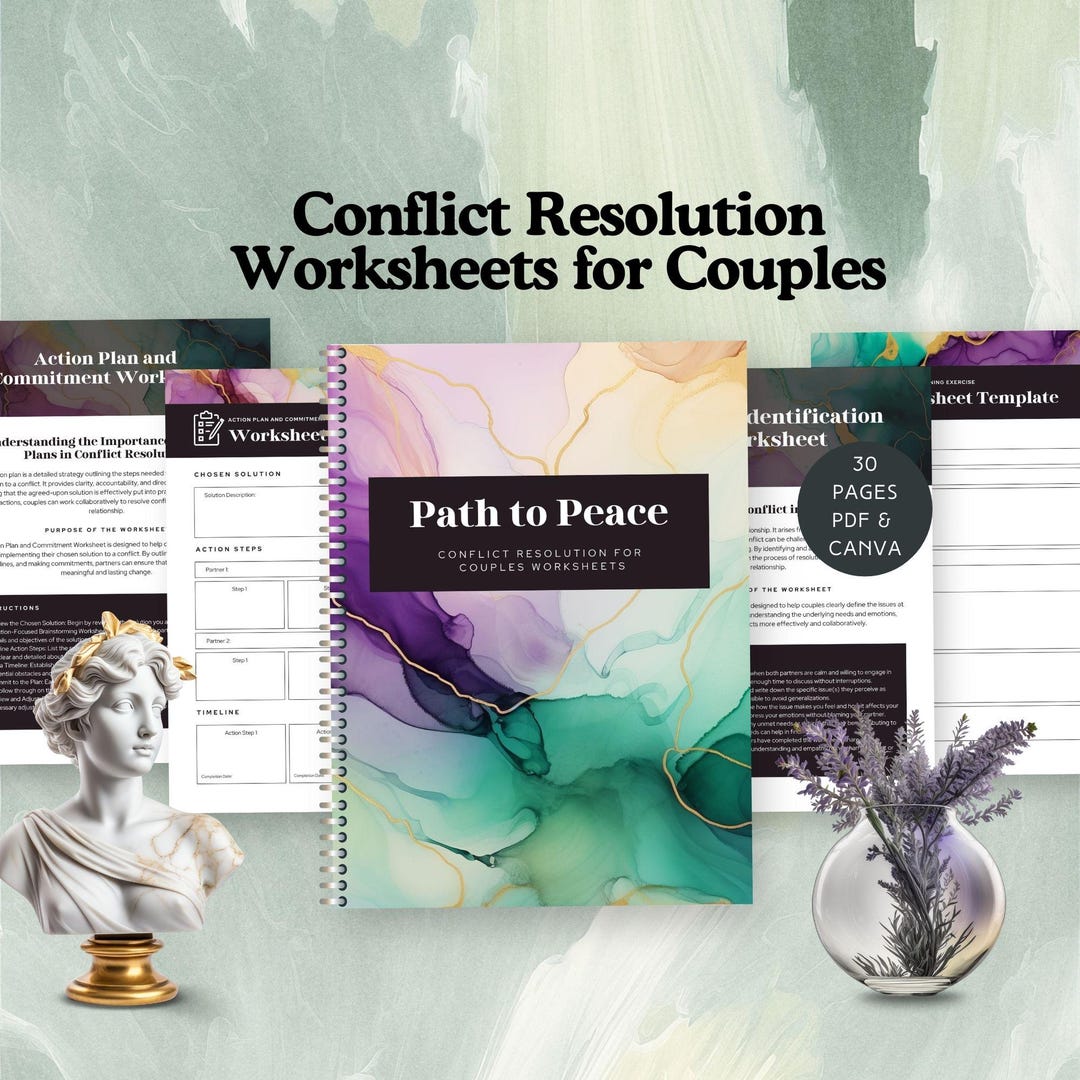 Conflict Resolution Couples Worksheet Marriage Counseling Workbook to ...