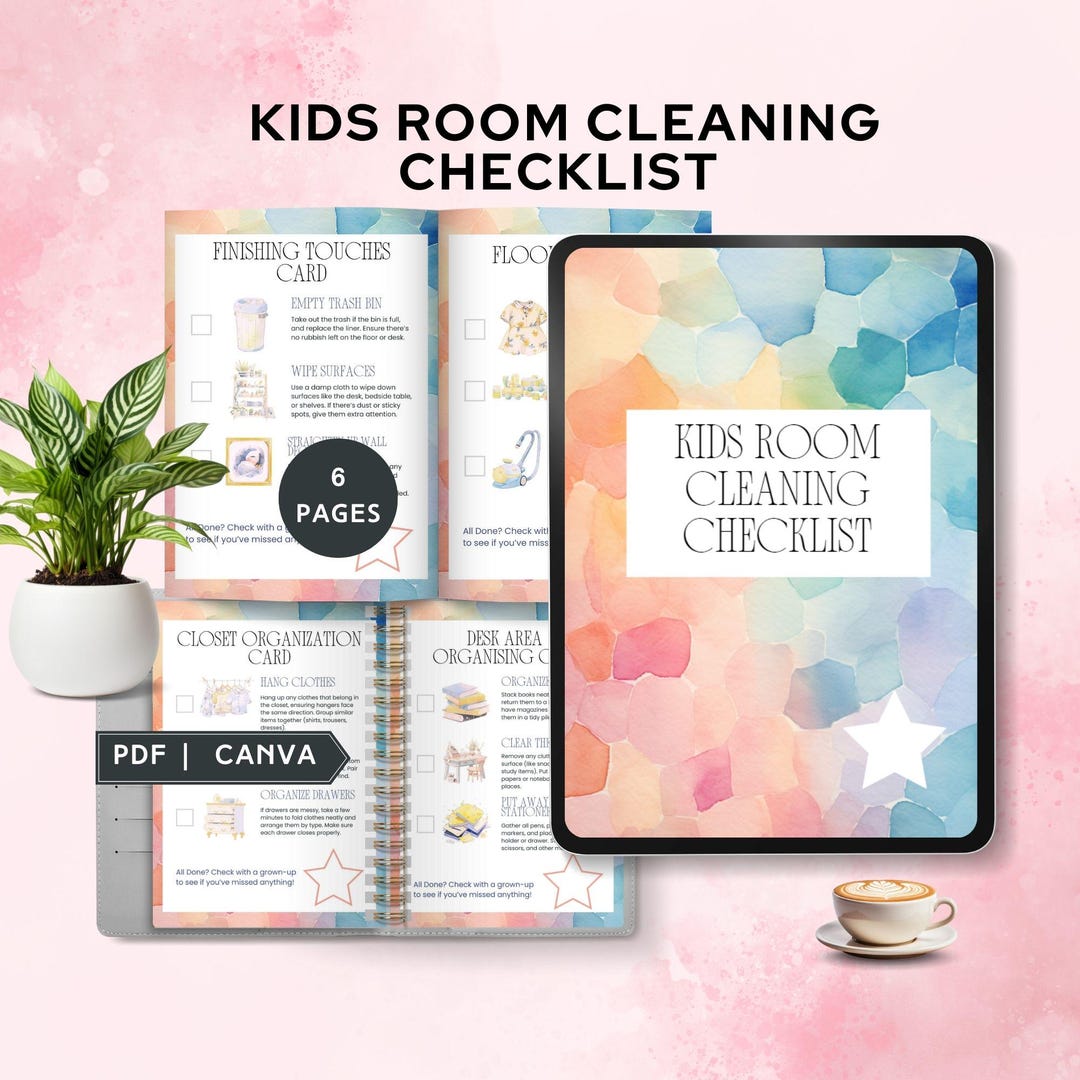 Kids Room Cleaning Checklist Family Chore Chart for Kids Reward Chart ...