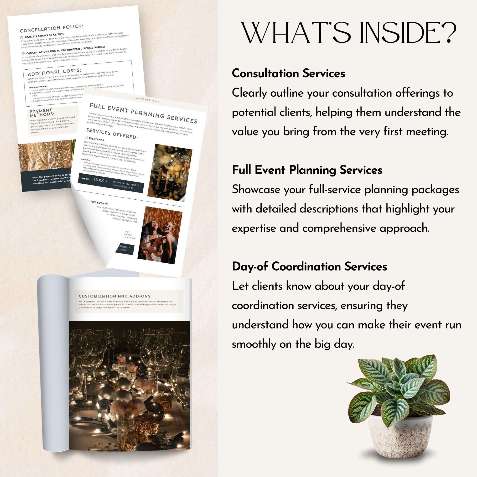 Event Planner Pricing Guide Template Event Services Price List Menu ...