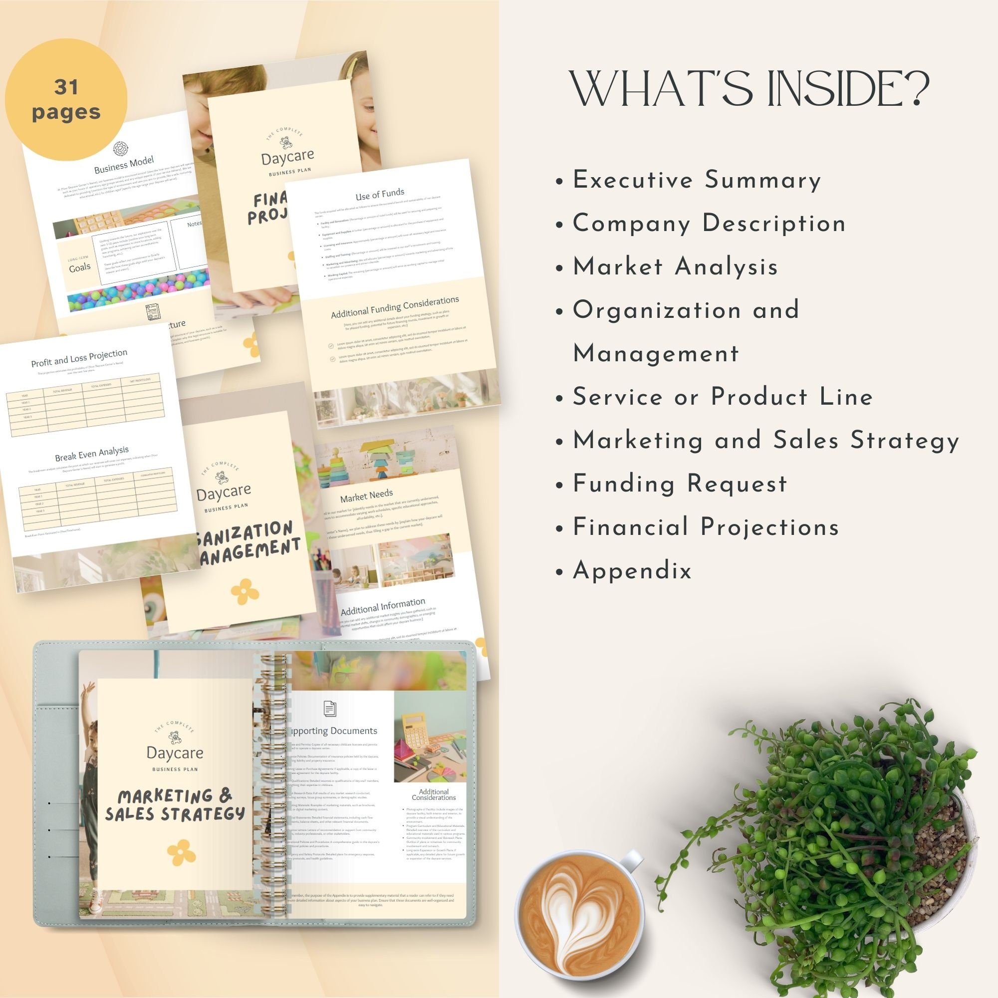 Business Plan Template for Daycare Childcare Business Proposal Editable ...