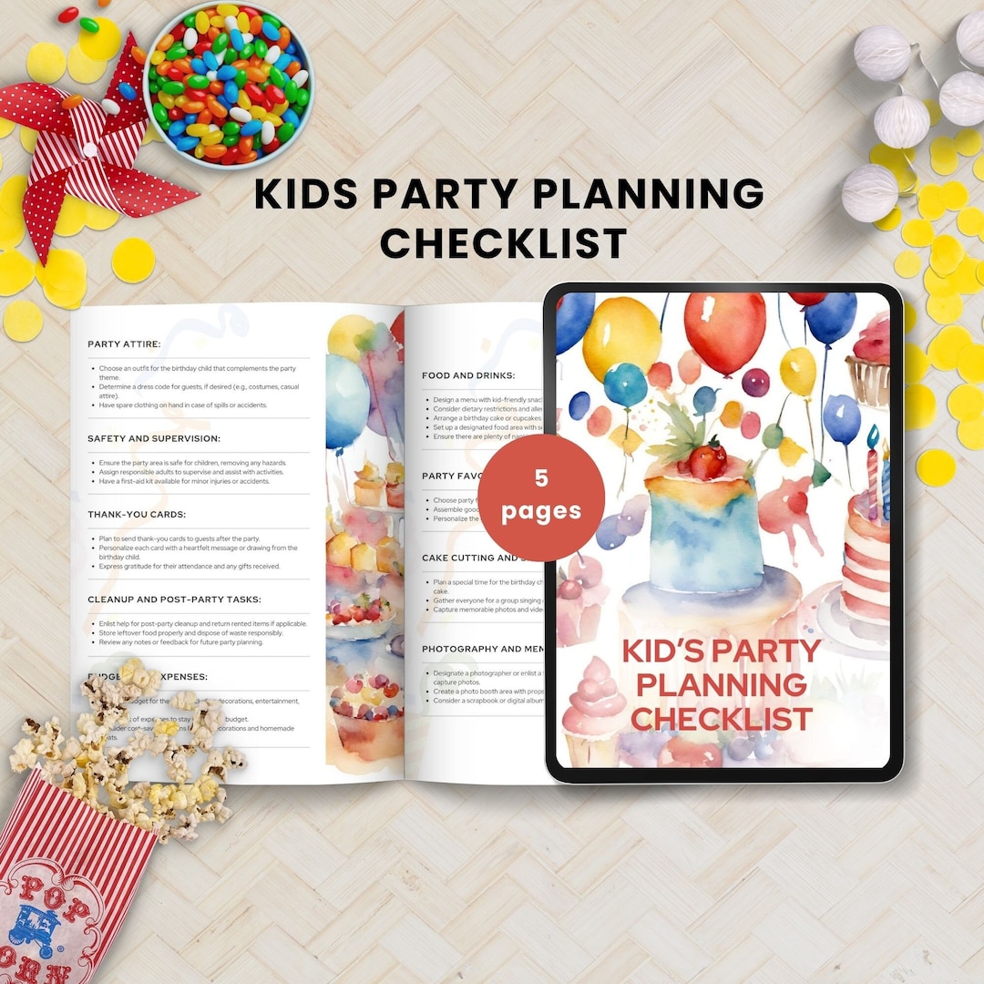 Birthday Party Checklist Kids Event Planner Printable Template Event ...
