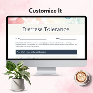 Distress Tolerance Worksheet DBT Emotional Regulation Therapy Workbook ...