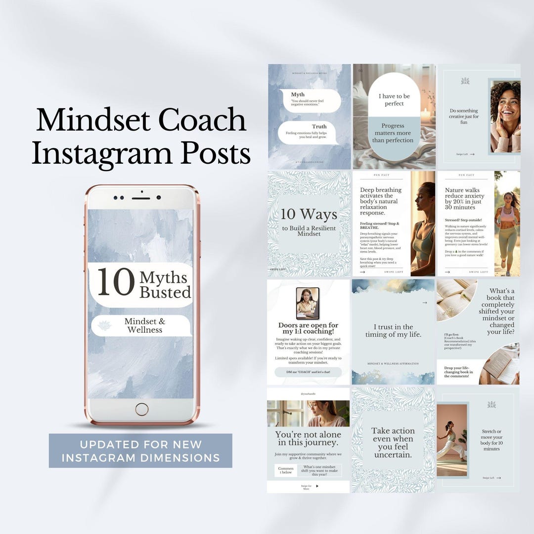 Mindset Coach Social Media Captions Life Coach Instagram Template Self ...