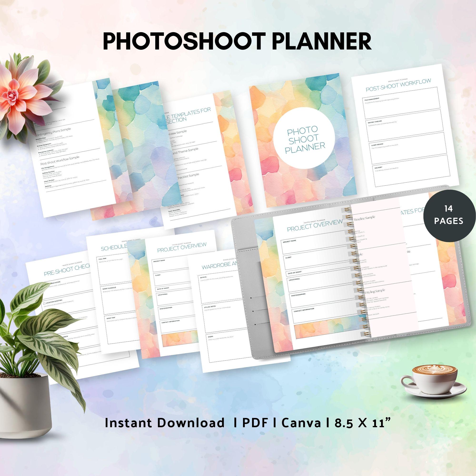 Photo Shoot Planner Template Styled Wedding Photo Shoot Organizer Event ...