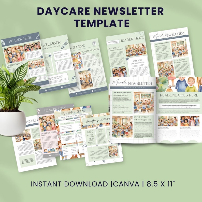 Newsletter Template for Preschool Newsletter Pta Bundle Daycare Weekly ...