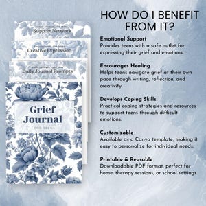 Grief Journal for Teens Grief and Loss Therapy Worksheets Teenager ...