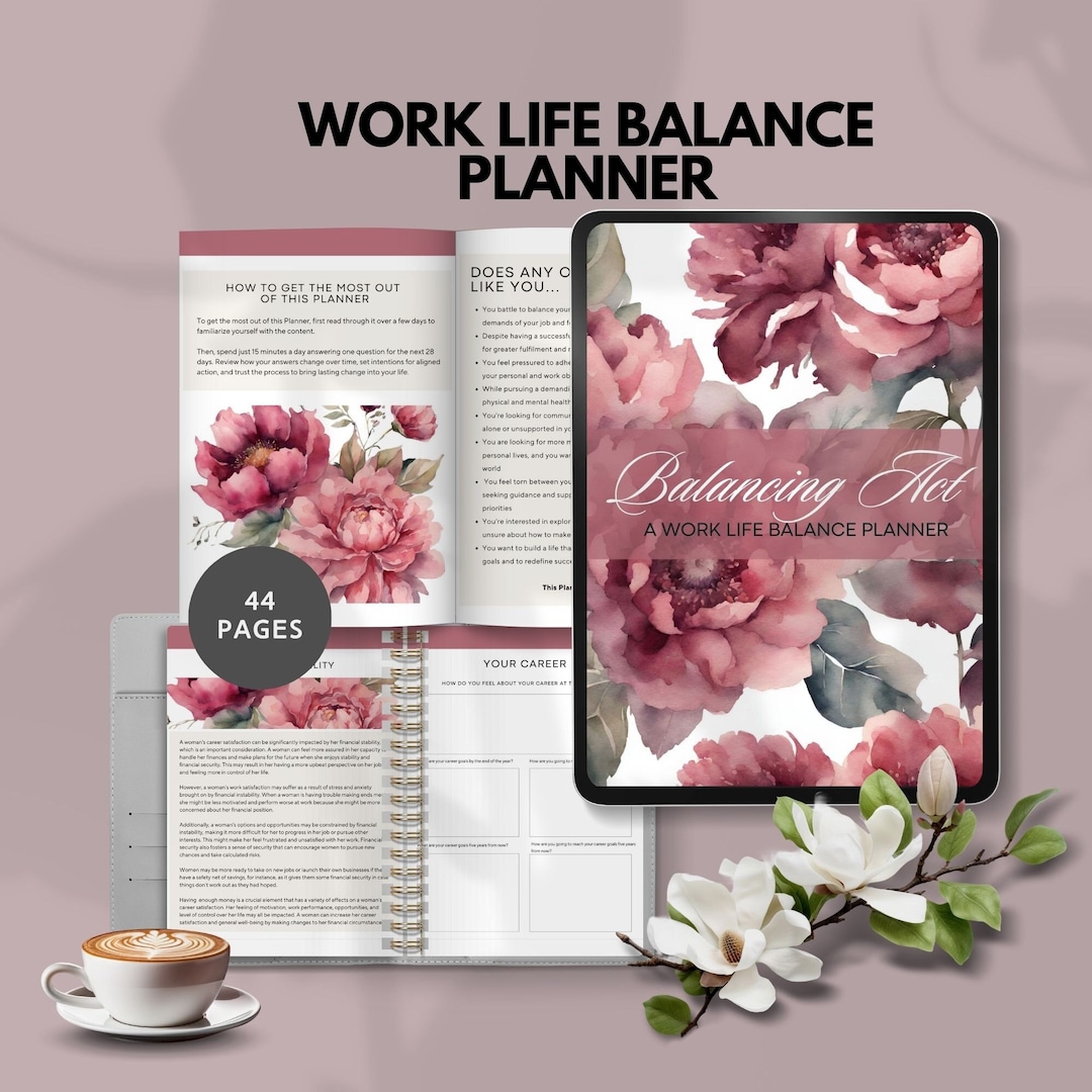 Work Life Balance Planner Productivity Plan Printable Journalling ...