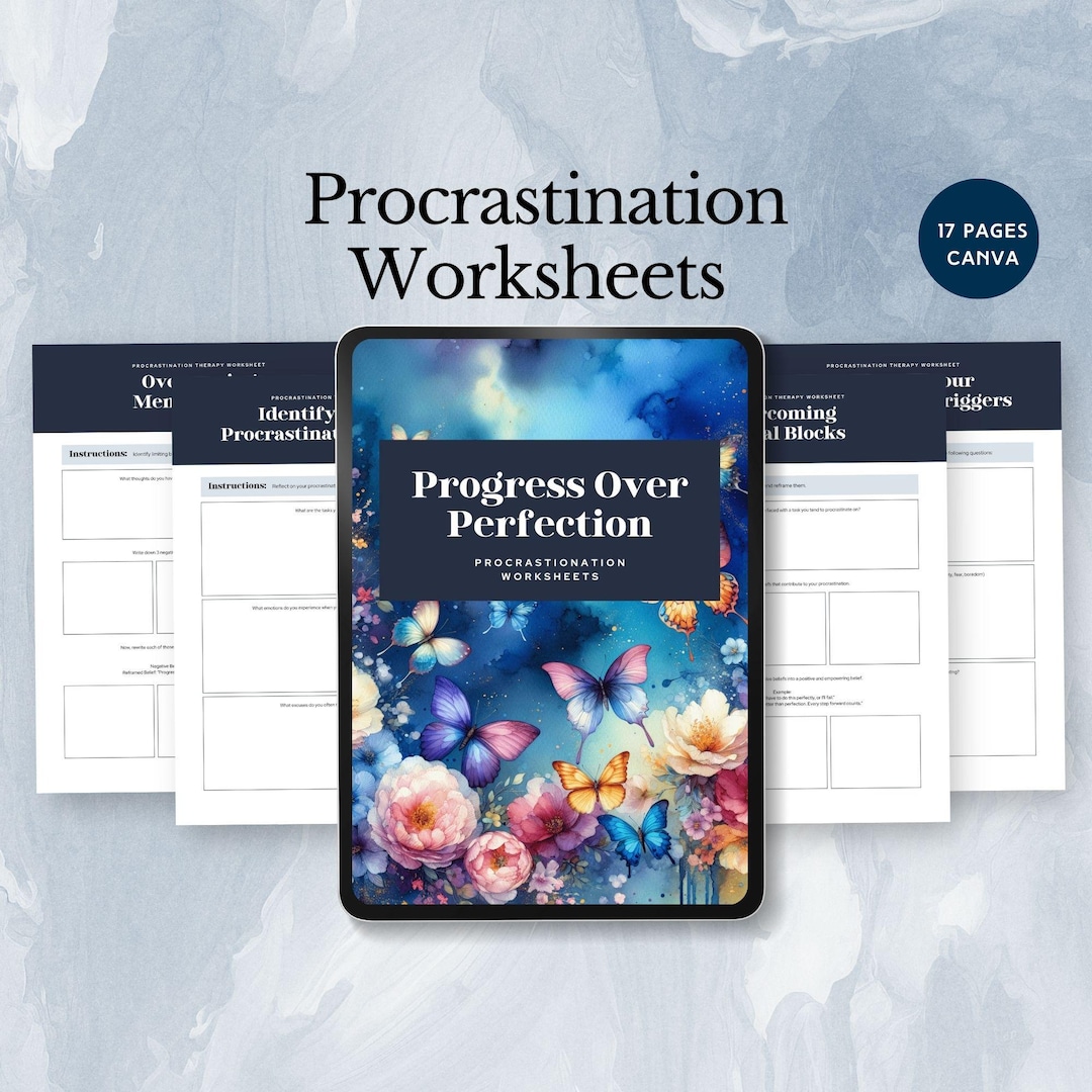 Procrastination Worksheet for ADHD Time Management Therapy Resource ...