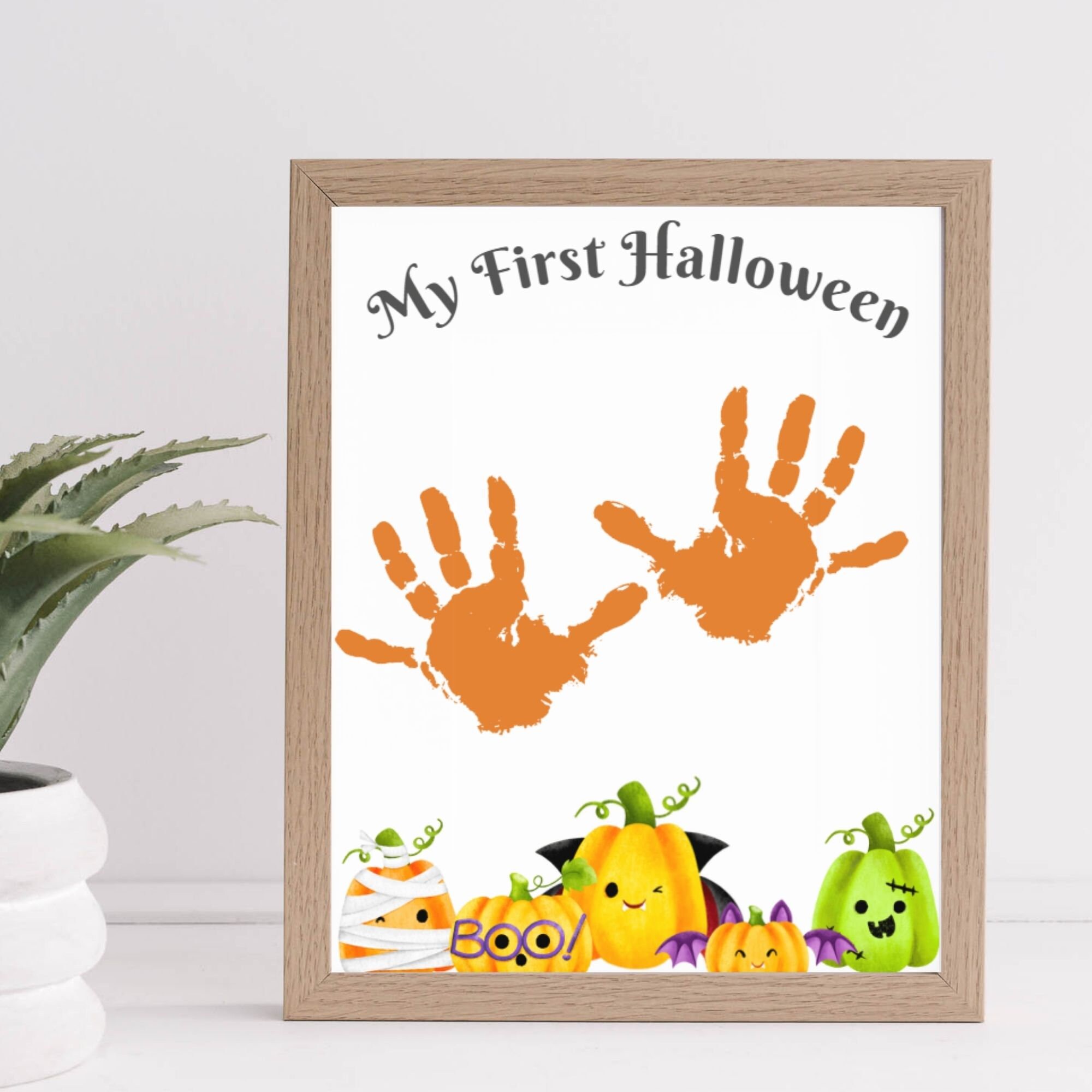 Halloween Kid Handprint Art Kids Printable DIY Craft for Kid Memory ...
