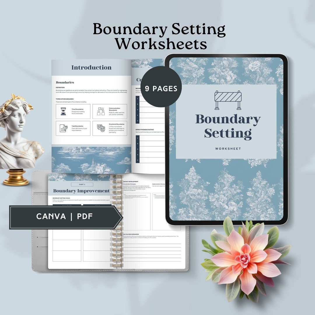 Boundary Setting Worksheet Healthy Boundaries Coaching Printable Mental ...