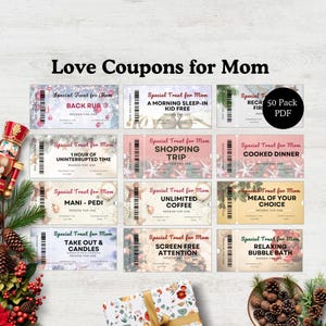 Christmas Coupon for Mom Printable Holiday Gift Voucher Love Coupon ...