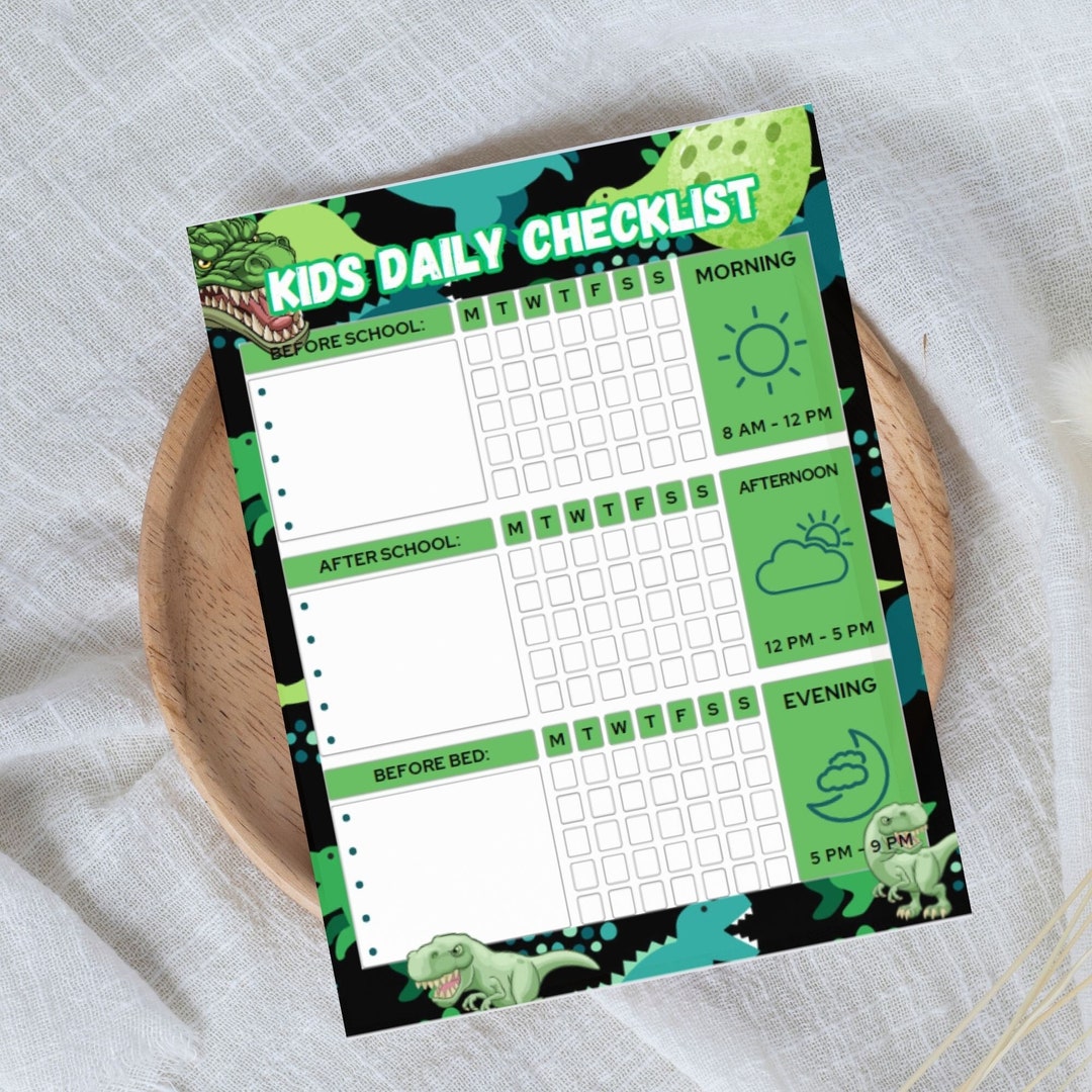 Adhd Kids School Checklist Customizable Kid Checklist Daily School Kid ...