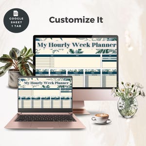 Hourly Planner Google Sheets Time Management Daily Schedule Organizer ...