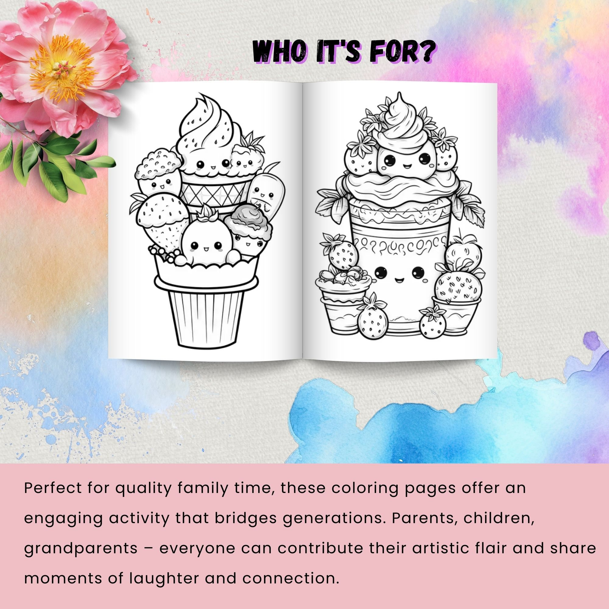 Cute Easy Coloring Page for Kids Printable Simple Kawaii Aesthetic ...