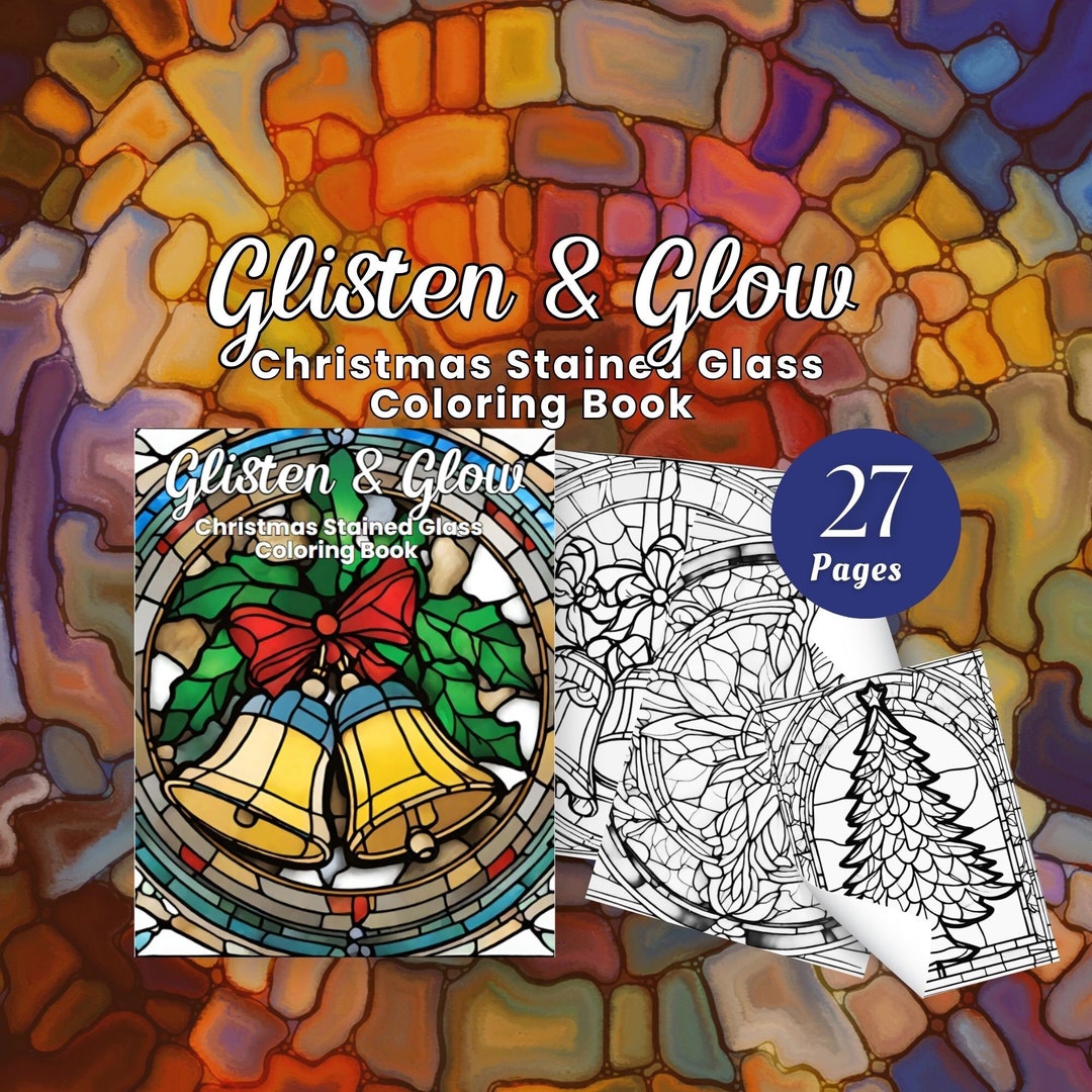 Christmas Stained Glass Coloring Book for Adults Church Windows Color ...