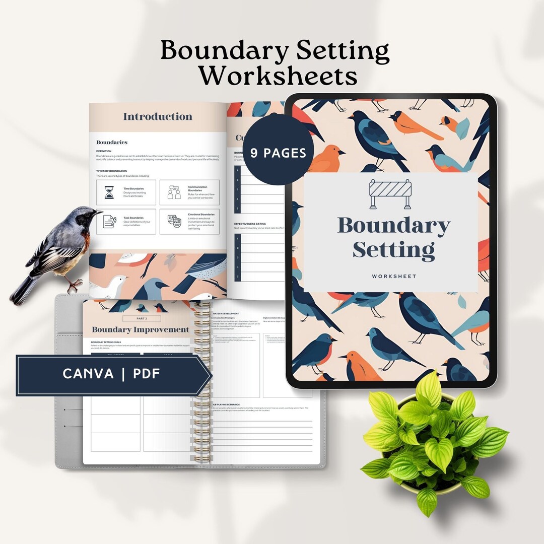 Boundaries Worksheet Boundary Setting Workbook Healthy Boundaries for ...