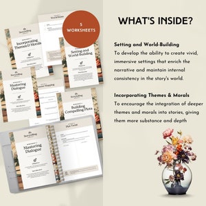 Storytelling Worksheet Novel Planner Writing Workbook Printable Outline ...