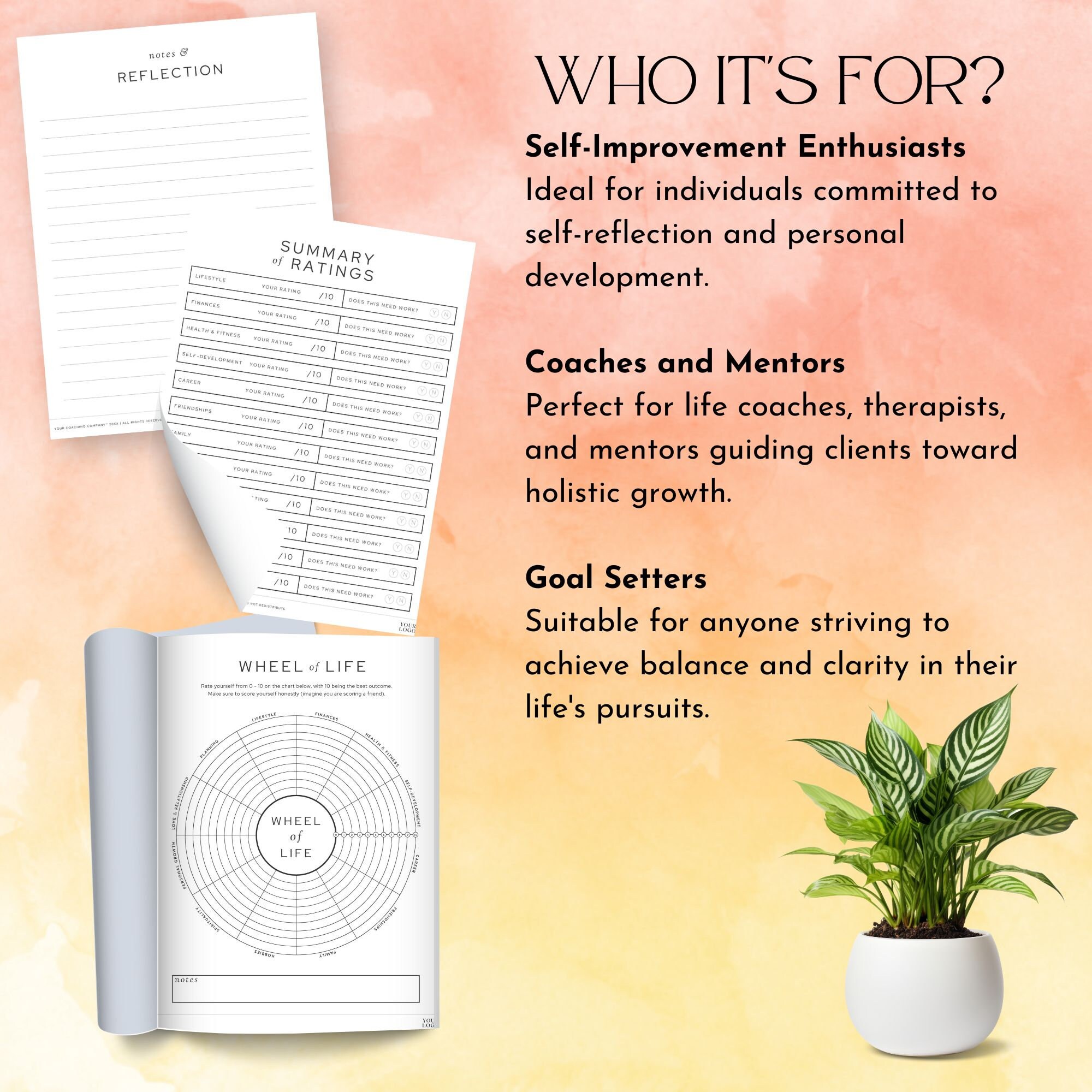 Wheel of Life Worksheet Wheel of Balance Life Goal Setting Coaching ...