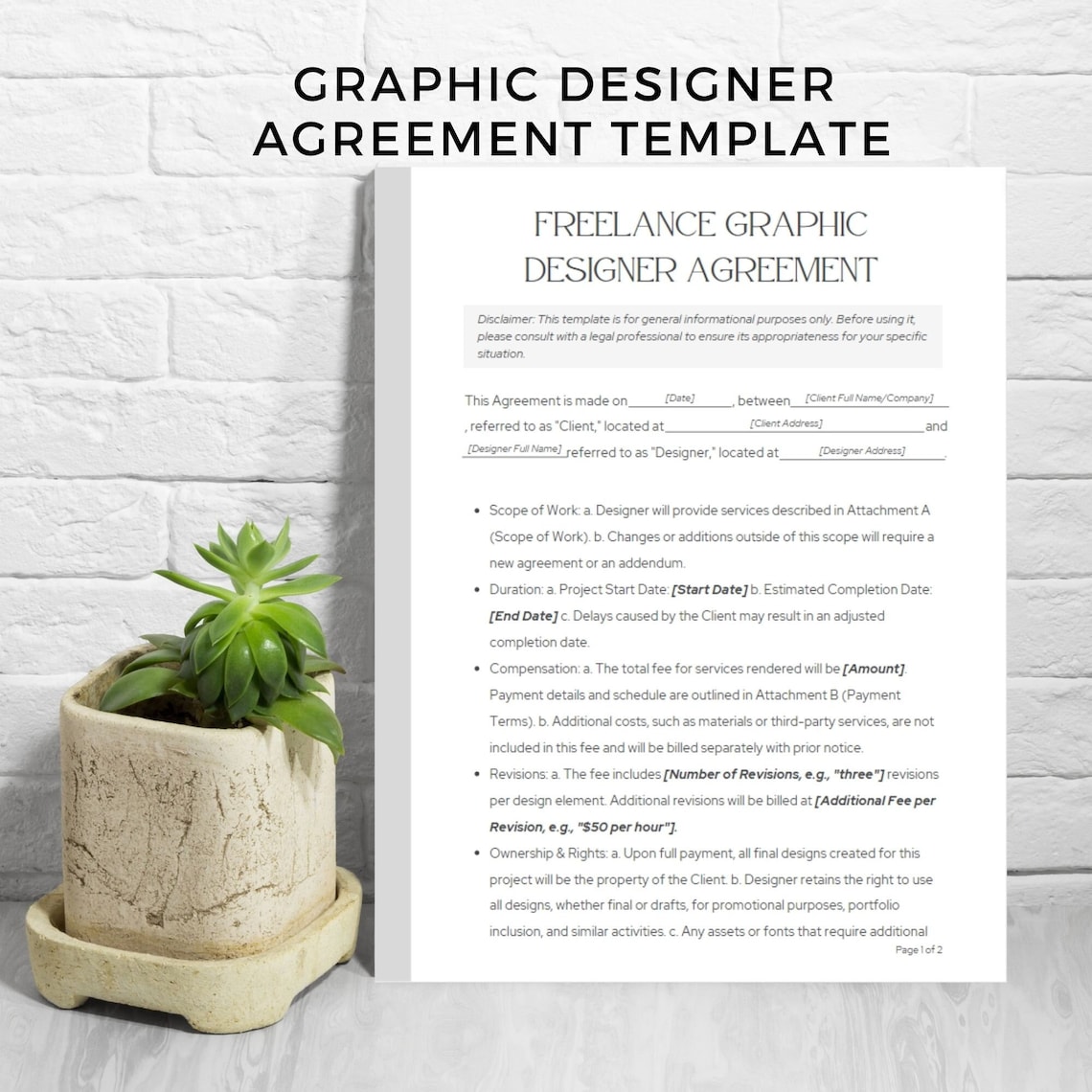 Graphic Design Agreement Template Freelance Contract Client Logo Design ...