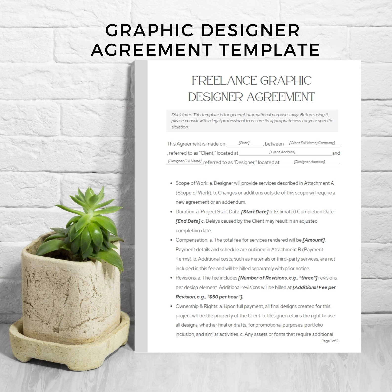 Graphic Design Agreement Template Freelance Contract Client Logo Design ...