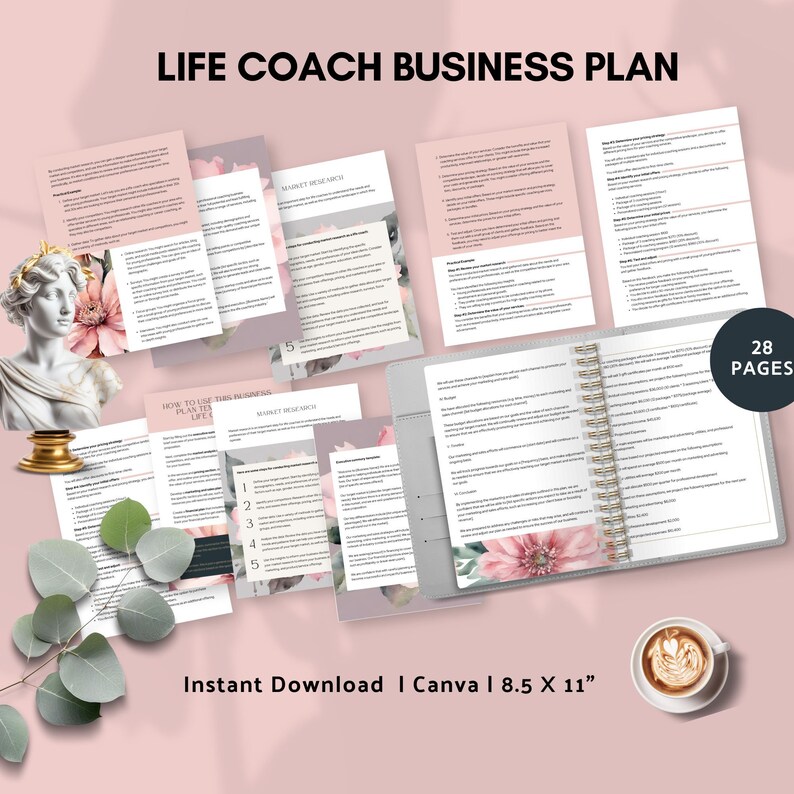 Life Coach Business Plan Template Canva Start-up Proposal for Life ...