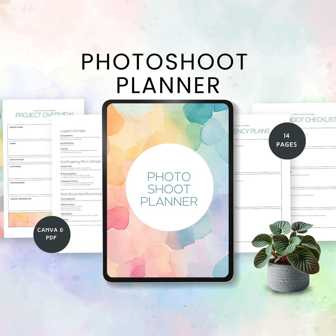 Photoshoot Planner Template Styled Wedding Photo Shoot Organizer Event ...