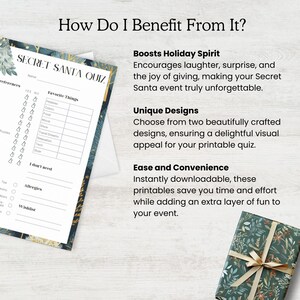 Secret Santa Questionnaire Family Christmas Gift Exchange Survey Form ...