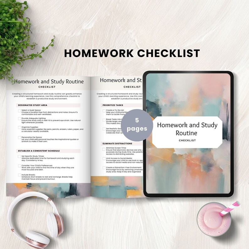 Homework Checklist Printable for Students Assignment Log Homework to Do ...