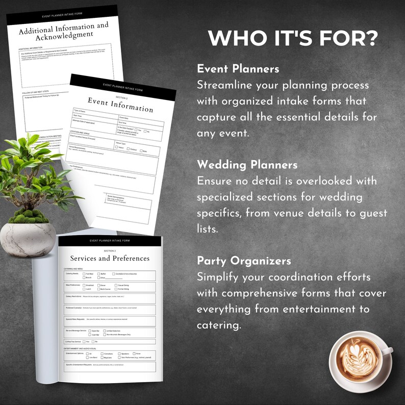 Event Planner Intake Form Canva Template Event Organizer Service ...