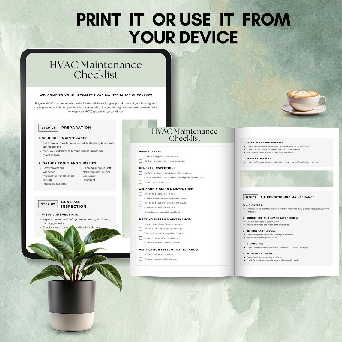 Hvac Maintenance Checklist Home Air Conditioning Hvac Inspection Small ...