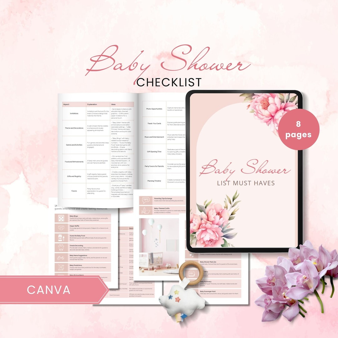 Baby Shower Checklist Baby Shower Planner Checklist Baby Shower ...