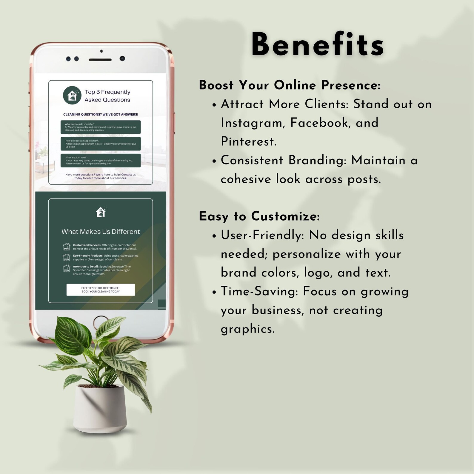House Cleaning Instagram Post Canva Template Cleaning Business Social ...