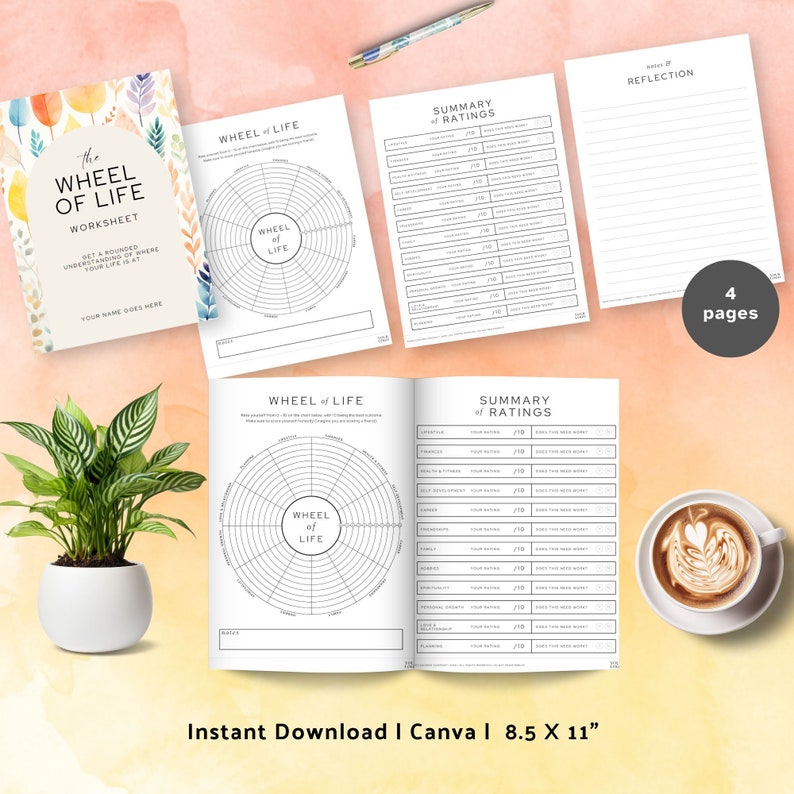 Wheel of Life Worksheet Wheel of Balance Life Goal Setting Coaching ...